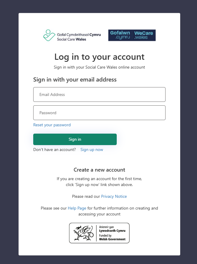 How to sign up | WeCare Wales